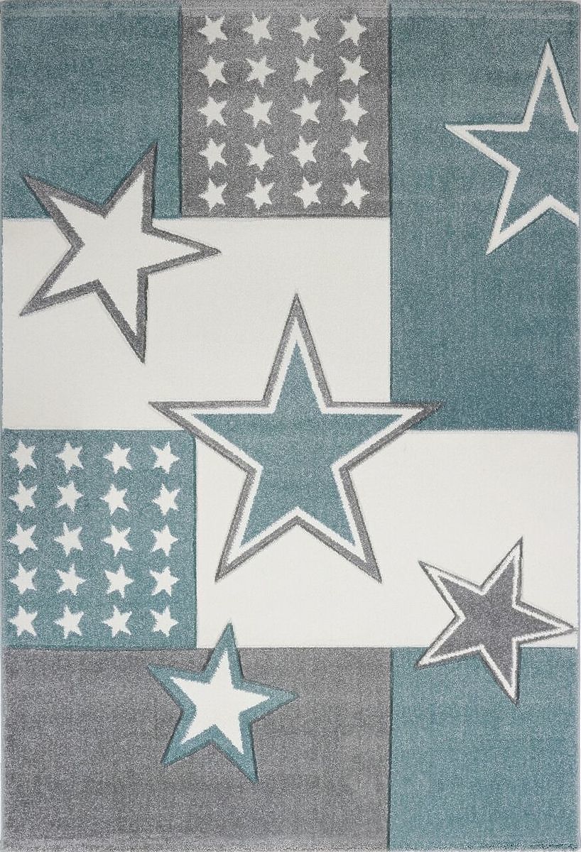 Detský koberec STARFIELD - striebornošedý/modrý - Kusové koberce ...